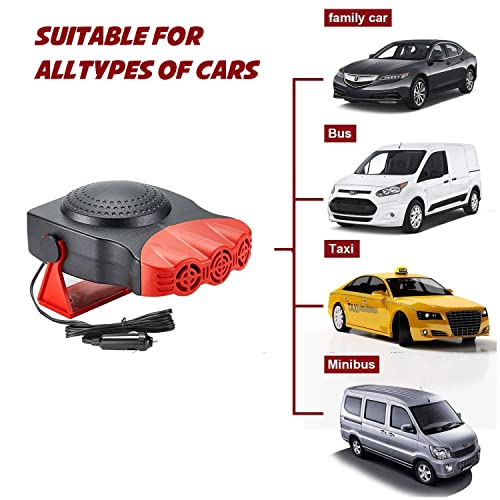 Car Heater 12V - Fast Heating Defrost Defogger, 2 in1 Fast Heating & Cooling Fan, Outlet Plug in Cigarette Lighte, Automobile Windscreen Fan for All Cars Portable Electronic Car Heaters