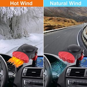 Car Heater 12V - Fast Heating Defrost Defogger, 2 in1 Fast Heating & Cooling Fan, Outlet Plug in Cigarette Lighte, Automobile Windscreen Fan for All Cars Portable Electronic Car Heaters