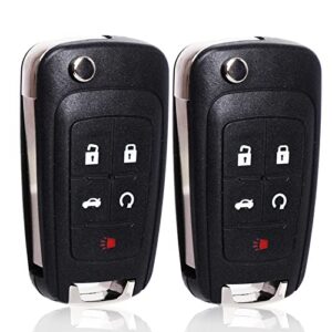 npauto 2pcs key fob replacement for chevy equinox camaro impala cruze sonic malibu gmc terrain buick lacrosse regal verano encore 2010-2019 keyless entry remote flip key fob (oht01060512, 5 buttons)