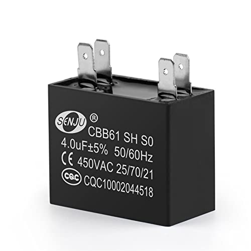 NHOSS 2Pcs CBB61 Air Conditioner External Fan Start Capacitor Motor Run Capacitor 450V 1UF 1.2UF 1.5UF 2UF 2.5UF 3UF 3.5UF 4UF 4.5UF (Size : 1.5UF)