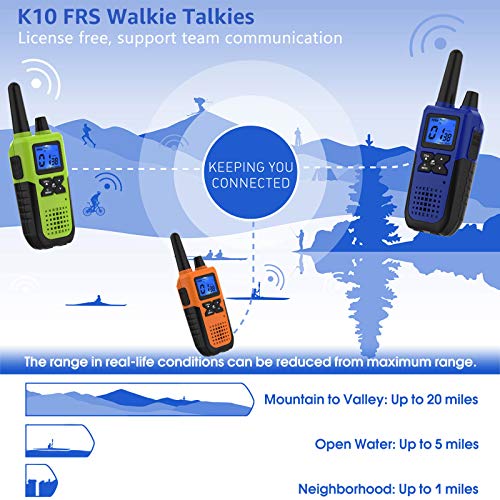 3 Long Range Walkie Talkies Rechargeable for Adults - NOAA 2 Way Radios Walkie Talkies 3 Pack - Long Distance Walkie-Talkies with Earpiece and Mic Set Headsets USB Charger Battery Weather Alert