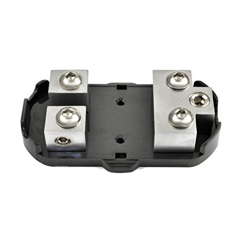 TruConnex 1-4 Gauge Input and 4-8 GA Outputs Dual ANL Fuse Holder Distribution Block and 2 Pack ANL Fuses - 300 AMP