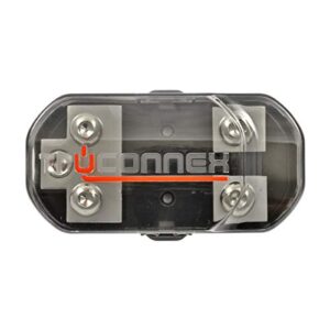 TruConnex 1-4 Gauge Input and 4-8 GA Outputs Dual ANL Fuse Holder Distribution Block and 2 Pack ANL Fuses - 300 AMP