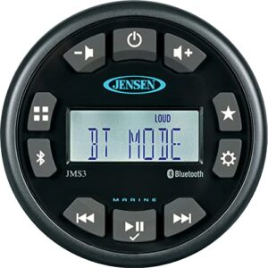 jensen jms3rtl compact bluetooth am/fm/usb/wb waterproof stereo – 3″, black