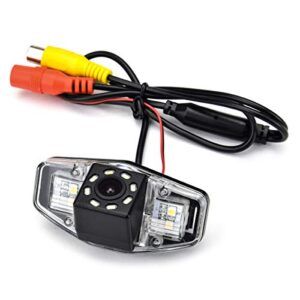 asatah 8 led car rear view camera for honda accord / inspire / spirior / honda civic vii viii / honda city 4d & waterproof and shockproof reversing backup camera (8 led)