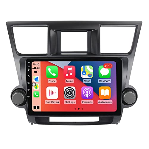 8-Core 2+32GB IPS Touch Screen Car Stereo for Toyota Highlander 2007 2008 2009 2010 2011 2012 2013 Bluetooth Car Radio Built-in Apple Carplay Android Auto GPS Navigation SWC DSP Head Unit