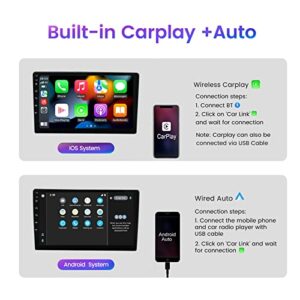 8-Core 2+32GB IPS Touch Screen Car Stereo for Toyota Highlander 2007 2008 2009 2010 2011 2012 2013 Bluetooth Car Radio Built-in Apple Carplay Android Auto GPS Navigation SWC DSP Head Unit