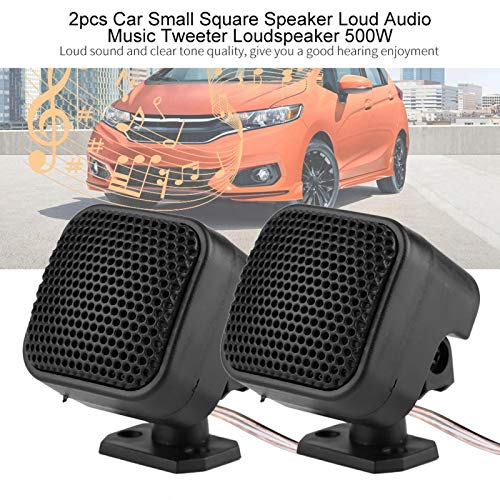 Stereo Tweeters, 2pcs Loud Tweeter Car Speakers, 500W Car Audio Tweeters, Small Square Tweeters for Car Audio