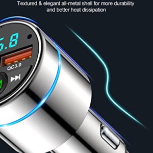 RIWUSI BC61 [All-Metal] FM Bluetooth 5.3 Transmitter for Car X1+ T25C [Upgraded Type-C] Bluetooth Car Adapter X1