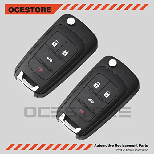 OCESTORE 2Pcs Car Key Fob Keyless Flip Entry Remote OHT01060512 4-btn Compatible with Allure Camaro Terrain Cruze Equinox Impala Lacrosse Regal Encore KR55WK50073