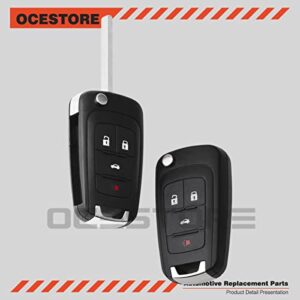 OCESTORE 2Pcs Car Key Fob Keyless Flip Entry Remote OHT01060512 4-btn Compatible with Allure Camaro Terrain Cruze Equinox Impala Lacrosse Regal Encore KR55WK50073