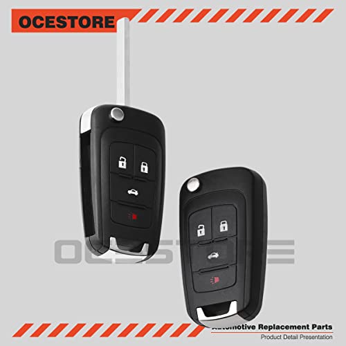 OCESTORE 2Pcs Car Key Fob Keyless Flip Entry Remote OHT01060512 4-btn Compatible with Allure Camaro Terrain Cruze Equinox Impala Lacrosse Regal Encore KR55WK50073