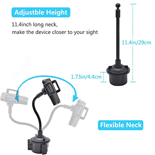 Universal 360 Degree Car Phone Mount Adjustable Gooseneck Cup Holder Stand Auto Clip Cradle for Cell Phone