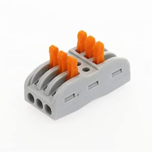 KAVJU SPL-3 Wiring Cable Connector 32A/250V Conductor Terminal Block Threader Splitter 0.08-2.5mm (Color : 5Pcs)