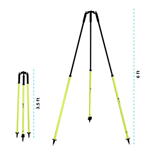 AdirPro 2M Two-Piece GPS Rover Rod (Red) & AdirPro Surveying Tripod for Prism (Green) Bundle