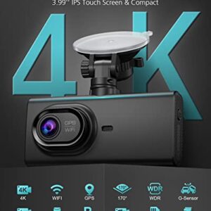 OMBAR 3 Channel Dash Cam, Built-in WiFi GPS, eMMC 64G Storage, 4K Front Dash Cam, 2K+1080P Car Camera Front and Cabin/Rear, 1080P+1080P+1080P Dashcams for Cars with 3.99" IPS Screen, IR Night Vision