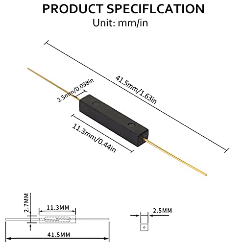 DIYhz Reed Switch GPS-14A 14mm Plastic Anti-Interference Normally Open Magnetic Control Switch 10PCS