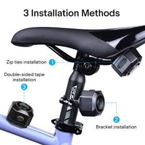 NineLeaf Anti-Theft Bike Alarm with Mount, USB C Rechargeable 110dB Burglar Vibration Motorcycle Bicycle Alarm Security System Waterproof Cycle Mobility Scooter Alarm with Remote