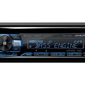 Alpine CDE-175BT, Single-Din CD Car Stereo W/Bluetooth, USB & Auxiliary Input (Replaces CDE-163BT)