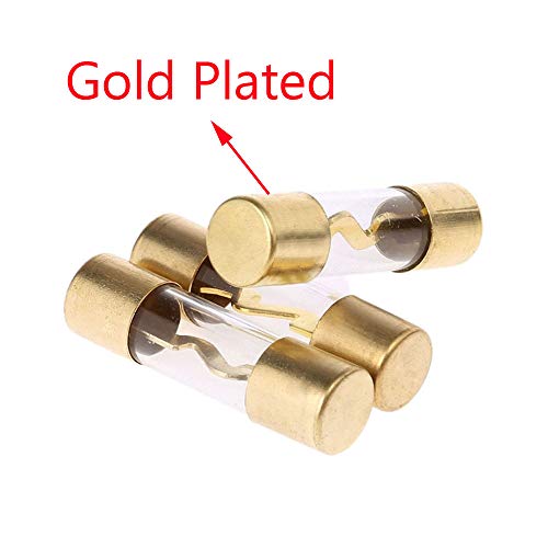 ESUPPORT 5 X 100A AGU Fuse 10X38mm Car Audio Power Safety Protect Glass Tube Gold Plated Radio Refit AMP Amplifier