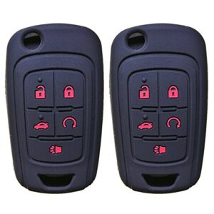 2pcs coolbestda silicone flip key fob remote cover case skin keyless jacket holder protector for chevrolet equinox camaro cruze malibu sonic volt park