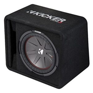 KICKER 43VCWR122 12" CompR Sub 2 Ohm Loaded Subwoofer Sub Box Enclosure (Renewed)