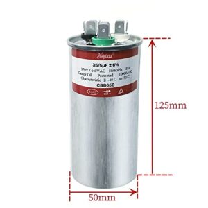 AMPTATA CBB65 AC Capacitor 35 / 5uF ± 6% 370V / 440VAC Volt Run Start Air Condenser Straight Cool Electric Motor Fan Heat Pump HVAC Blower Compressor Generator