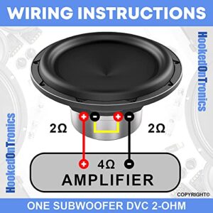 KICKER Subwoofer and Amp Package of 3 Items - 8" CompRT 600 Watt Max Sub, DS18 Class D 2-Channel Amplifier, and Complete 8AWG Wiring Kit