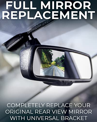 Master Tailgaters 8" OEM Frameless Rear View Mirror with 7" LCD Screen | Rearview Universal Fit Mount | 4 Video Inputs | Auto Adjusting Brightness LCD | Anti Glare | Full Original Mirror Replacement