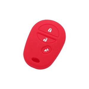 segaden silicone cover protector case holder skin jacket compatible with toyota 3 button remote key fob cv2409 red