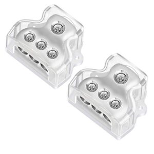 temank 3 way power distribution block 1x 0 gauge in / 3 x 4 gauge out amp power distribution ground distributor for auto car audio splitter 2pcs (3 way)