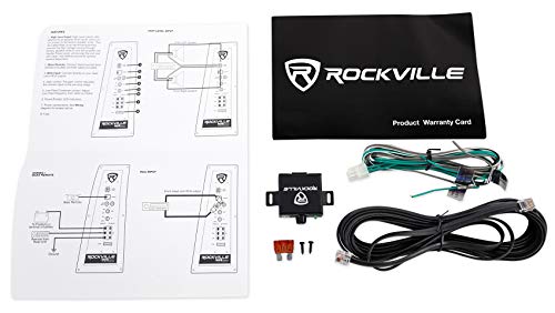 Rockville RWS12CA Slim 1200 Watt 12" Powered Car Subwoofer Enclosure + Wire Kit