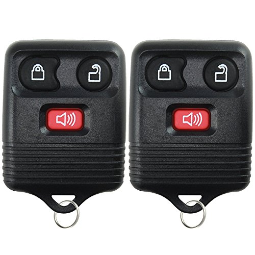 2 Keyless Option Replacement Keyless Entry Remote Control Key Fob Clicker Transmitter 3 Button - Black