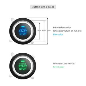 EASYGUARD EC002-FO2-NS Smart Key Passive keyless Entry Kits with Push Start Button Remote Start Password keypad Entry DC12V