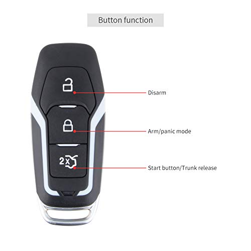 EASYGUARD EC002-FO2-NS Smart Key Passive keyless Entry Kits with Push Start Button Remote Start Password keypad Entry DC12V