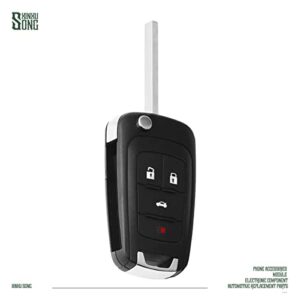 XINXUSONG 1Pcs Car Key Fob Keyless Flip Entry Remote OHT01060512 4-btn Compatible with Allure Camaro Terrain Cruze Equinox Impala Lacrosse Regal Encore KR55WK50073