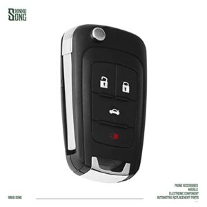 XINXUSONG 1Pcs Car Key Fob Keyless Flip Entry Remote OHT01060512 4-btn Compatible with Allure Camaro Terrain Cruze Equinox Impala Lacrosse Regal Encore KR55WK50073