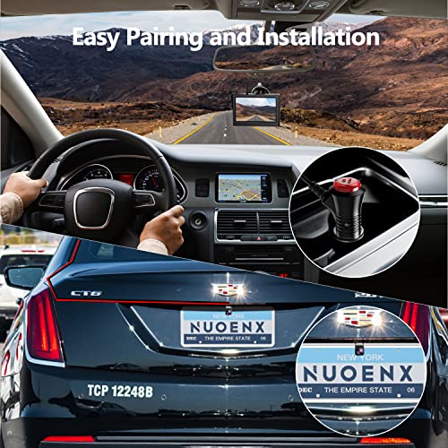 Nuoenx Wireless Backup Camera, 4.3 Inch Monitor Rear View Camera System for Cars, Trucks, RV, Trailers, 2 Mounting Brackets, IP69 Waterproof 152° View Camera, Stable Wireless Signal, Easy Installation