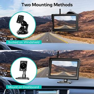 Nuoenx Wireless Backup Camera, 4.3 Inch Monitor Rear View Camera System for Cars, Trucks, RV, Trailers, 2 Mounting Brackets, IP69 Waterproof 152° View Camera, Stable Wireless Signal, Easy Installation