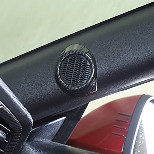 RT-TCZ A-Pillar Audio Stereo Speaker Trim Cover Decor Frame for Ford Mustang 2015 2016 2017 2018 (Carbon Fiber Grain)