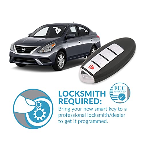 Keyless2Go Replacement for 4 Button Proximity Smart Key Nissan Sentra CWTWB1U840 285E3-3SG0D