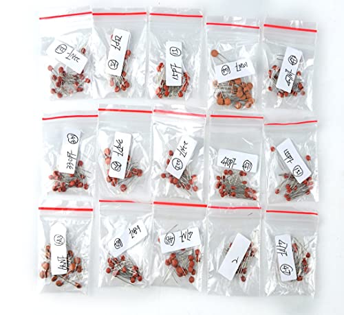 XINGYHENG 600Pcs 30 Value 50V Ceramic Capacitors (Range 2pF to 100nF) Assortment Kit Set for DIY Project (Each 20pcs)