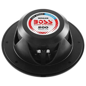 BOSS Audio Systems MR62B 200 Watt Per Pair, 6.5 Inch, Full Range, 2 Way Weatherproof Marine Speakers Sold in Pairs