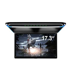 17.3″ car overhead flip down monitor screen dispaly 1080p video hd digital tft screen wide screen ultra-thin mounted car roof player hdmi ir fm usb sd