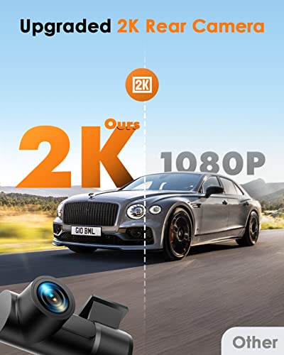 LAMTTO 4K Dash Cam Built in WiFi GPS, 4K+ 2K Front and Rear Dash Camera for Cars, Car Camera with 3.16" Touch Screen, Dual Sony Night Vision, Voice Recognition,170° Wide Angle, APP, 64GB Memory Card