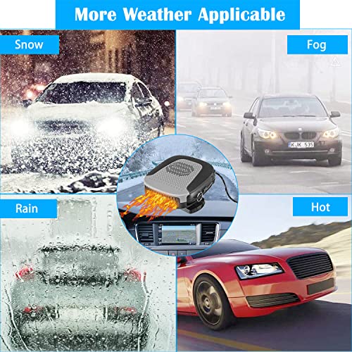 Car Heater, Portable Car Heater 12V 150W Car Windshield Defogger Fast Heating & Cooling Fan 2 in 1 Modes Fast Demisting Defroster for Cars SUV Truck and Trailer (Gray)