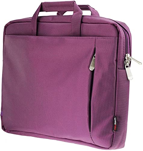 Navitech Purple Sleek Water Resistant Travel Bag - Compatible with Bush 10" Portable in - Car DVD Player