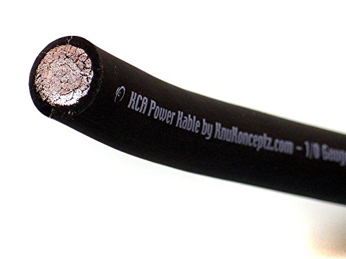 KnuKonceptz KCA 0 Gauge Power Ground Amp Wire Cable Black (10 ft) 1/0 AWG