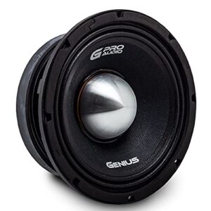 genius audio gpro-m178 8″, 600 watts max – 300 watts rms, high power pro audio midrange speakers, aluminium bullet car audio speaker, ferrite magnet, 4 ohm, reinforced paper cone (1 speaker)