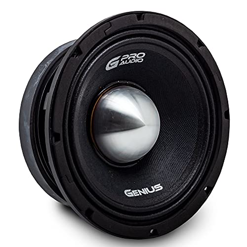 Genius Audio GPRO-M178 8", 600 Watts Max - 300 Watts RMS, High Power Pro Audio Midrange Speakers, Aluminium Bullet Car Audio Speaker, Ferrite Magnet, 4 Ohm, Reinforced Paper Cone (1 Speaker)